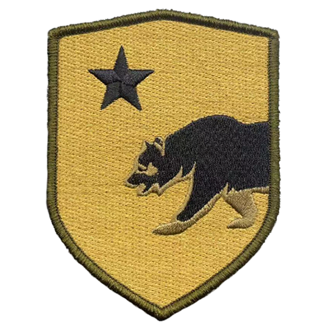 California State Guard SSI Patch on Hook Backing - UPDATED